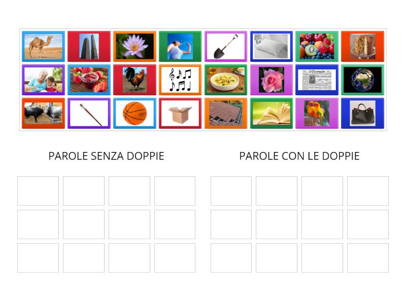 PAROLE CON E SENZA DOPPIE - Group sort