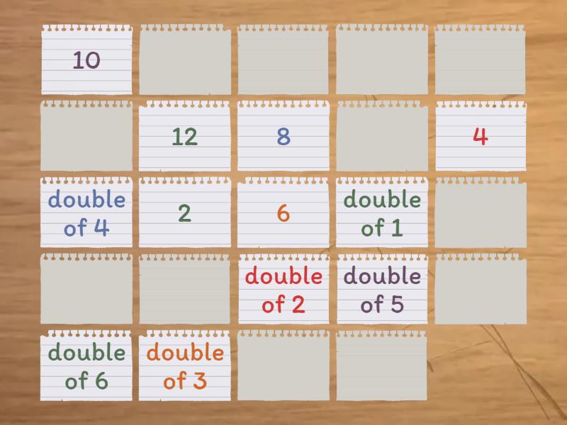 Memory Game: Doubles Doubles, no Trouble - Matching pairs