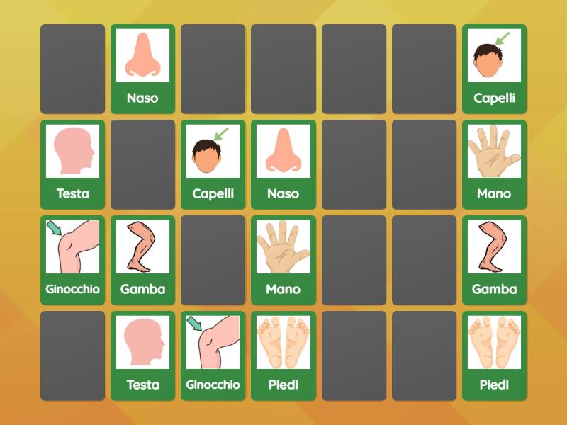 Le parti del corpo - Matching pairs