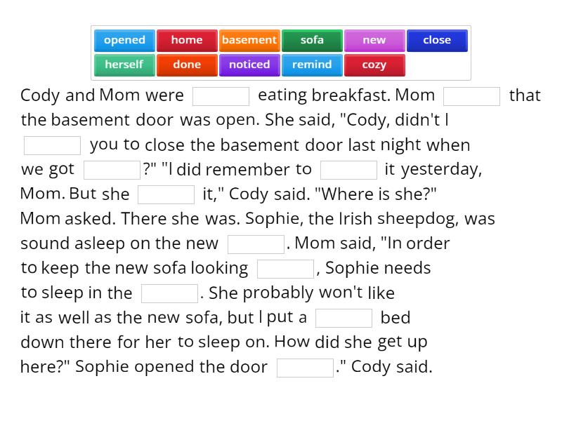 Clever Doggy U6.1 - Complete the sentence