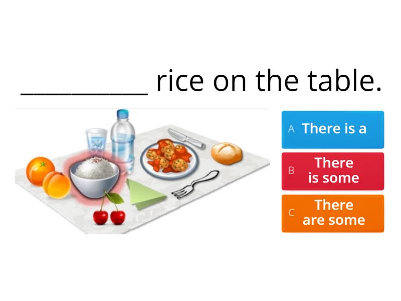What's on the table? There is\ there are - Cuestionario