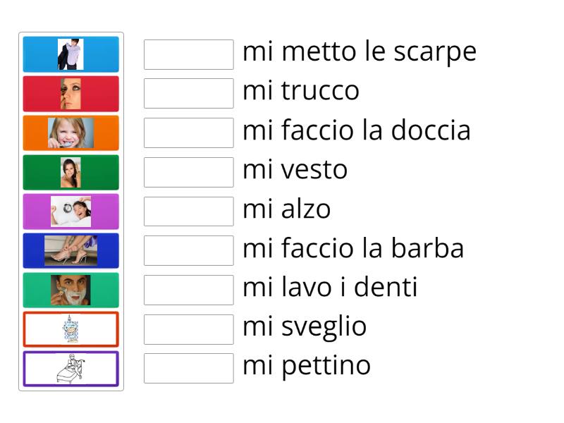 Riflessivi - matching verbo immagine - Match up