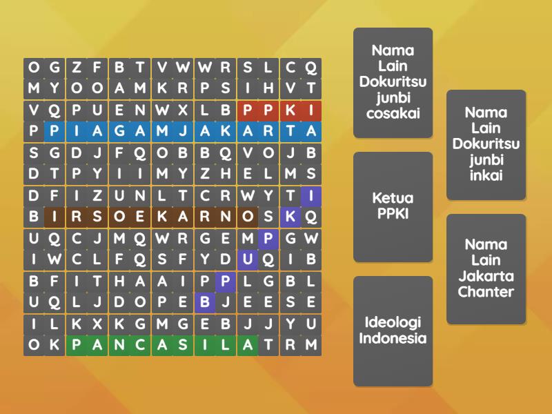 Quis PPKN Kelas X TSM 2 - Wordsearch