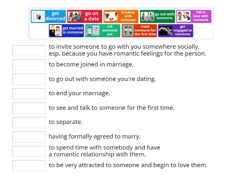 Relationships Vocabulary - Match up