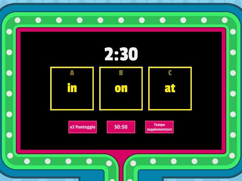 prepositions of time - Game show de TV