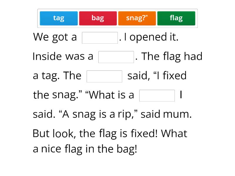 the flag - Complete the sentence