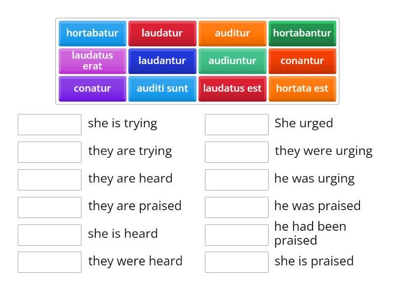 Latin deponent and passive verbs - Match up