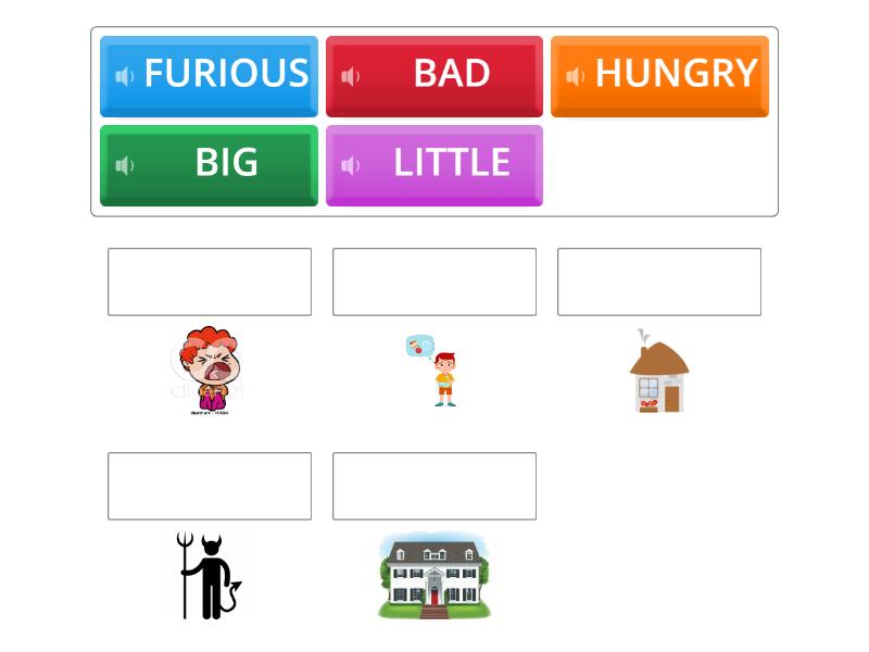 ADJECTIVES "3 little pigs" - Match up