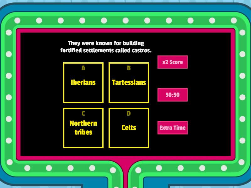 Game show quiz Unit 2 Prehistory in the Iberian Peninsula - Gameshow quiz