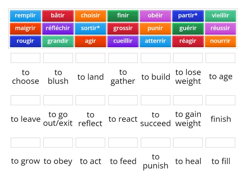 Fr9: common IR verbs - Match up