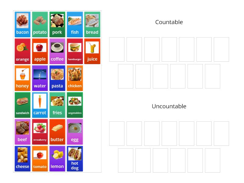 countable / uncountable - Group sort