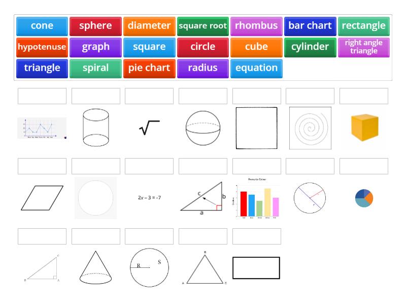 Shapes and terms (math) - Une las parejas