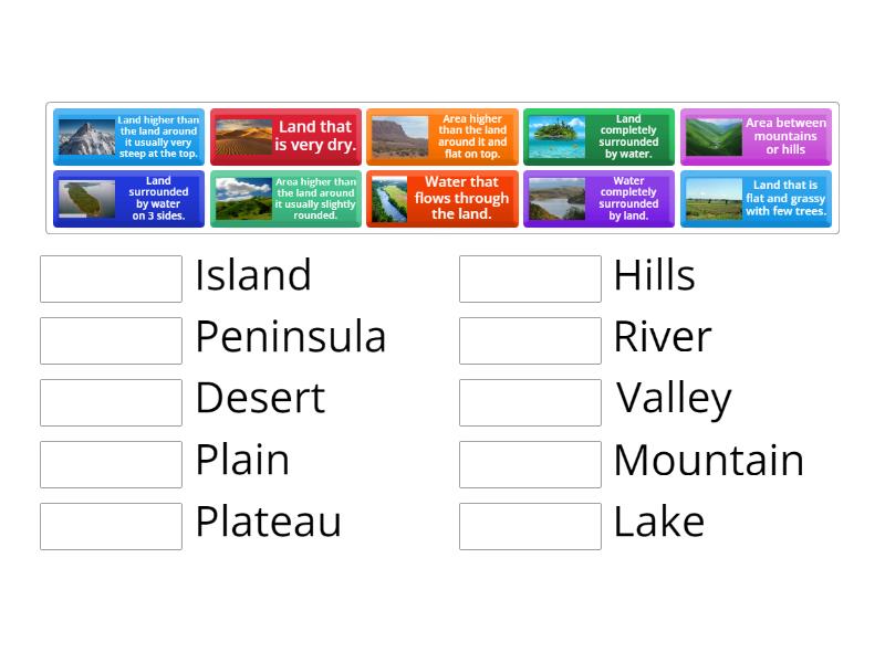 Landforms - Une las parejas