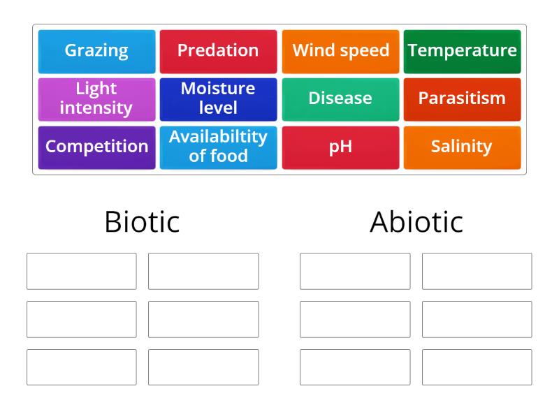 KS3 Biotic or Abiotic Factor - Group sort