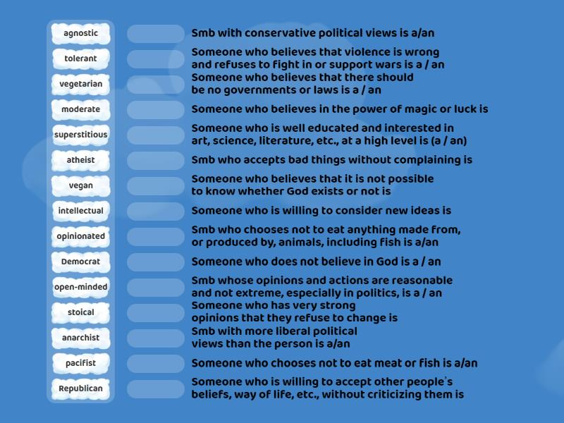 TOEFL People Adjectives - Match up