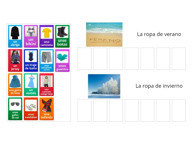 La ropa y las estaciones - Group sort