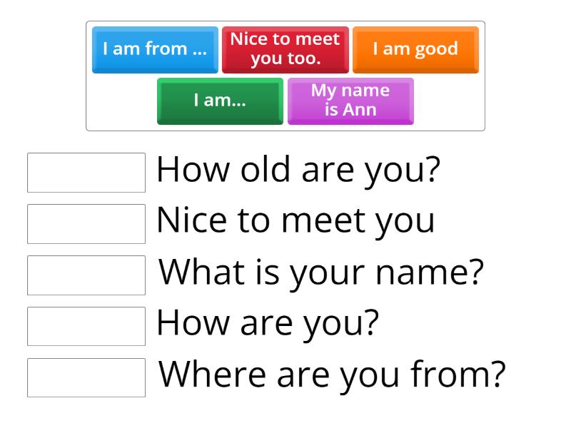 Introduction exercise - Match up