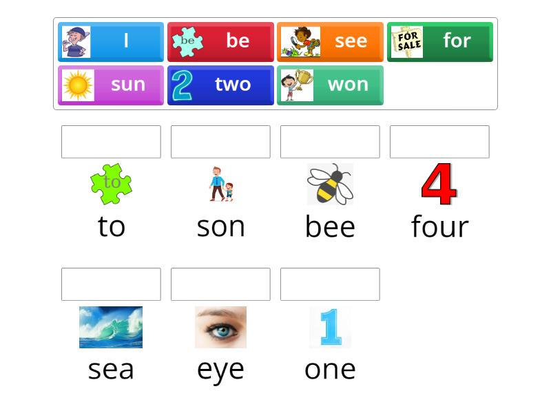 Year 1 Homophones - Match up