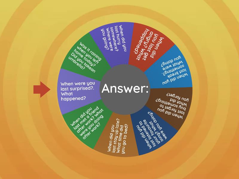 A2+ - Past simple or Past continuous? - Spin the wheel