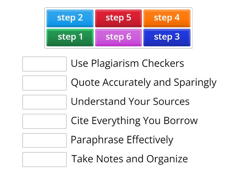 steps to avoid high plagiarism. - Match up