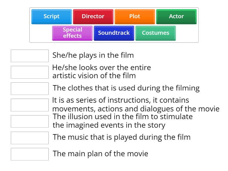 Parts of the movie - Match up