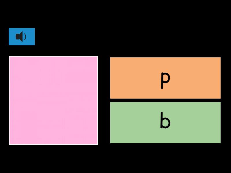 Phonics - Pp Bb - Listen & match pic to initial consonant - Quiz