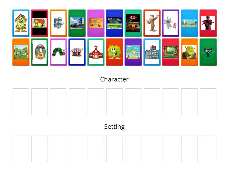 Character or setting Review - Group sort