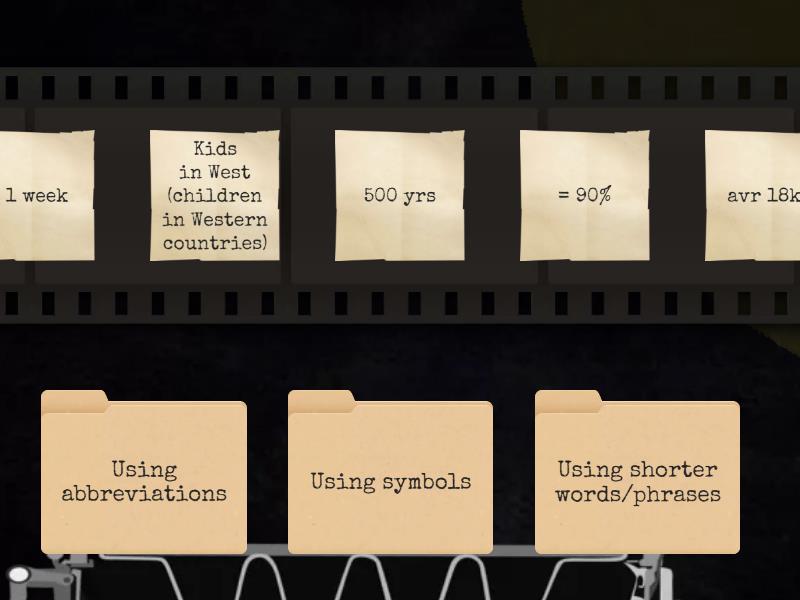 How to record information - Speed sorting