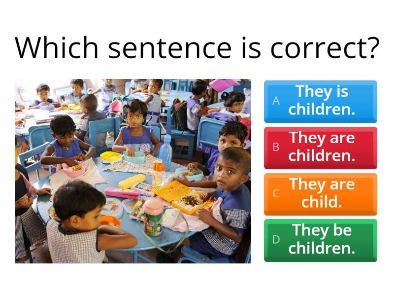 Verb 'to be' correct sentence - Quiz