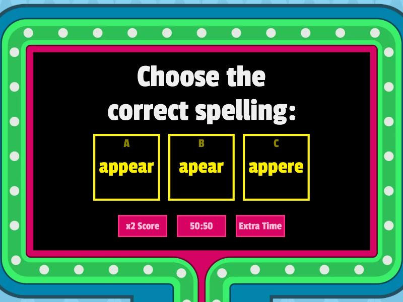 The /ear/ grapheme - Gameshow quiz