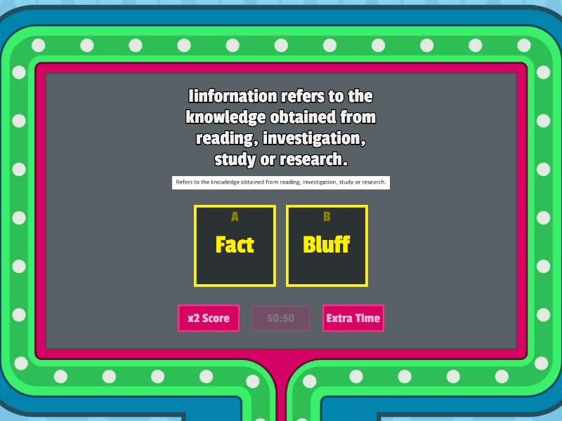 Fact or Bluff - Gameshow quiz