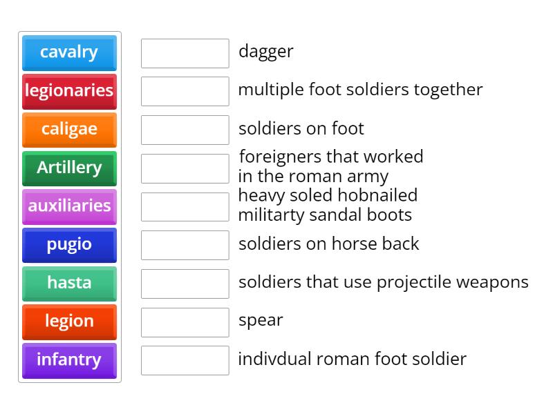 roman soldiers - Match up