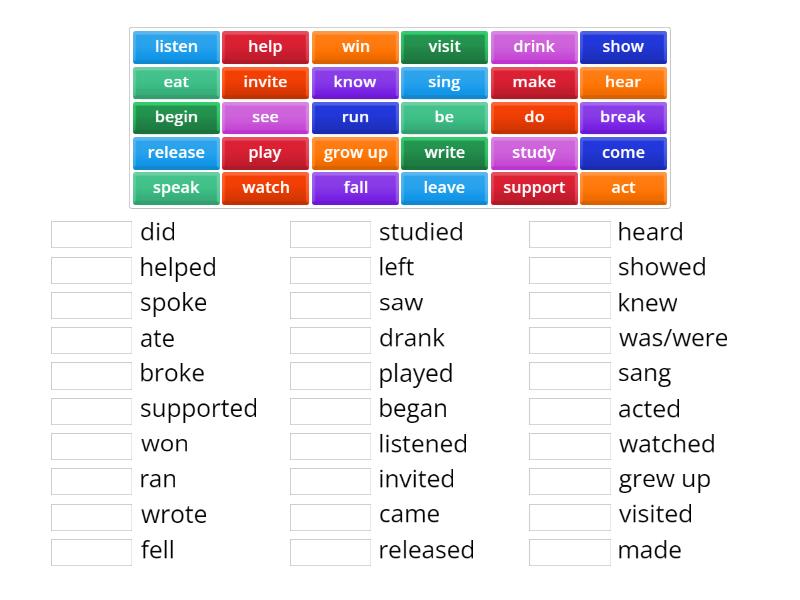 Past Simple - Match up