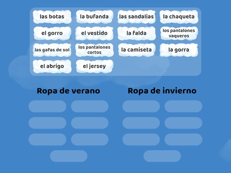 La ropa de invierno y verano - Group sort