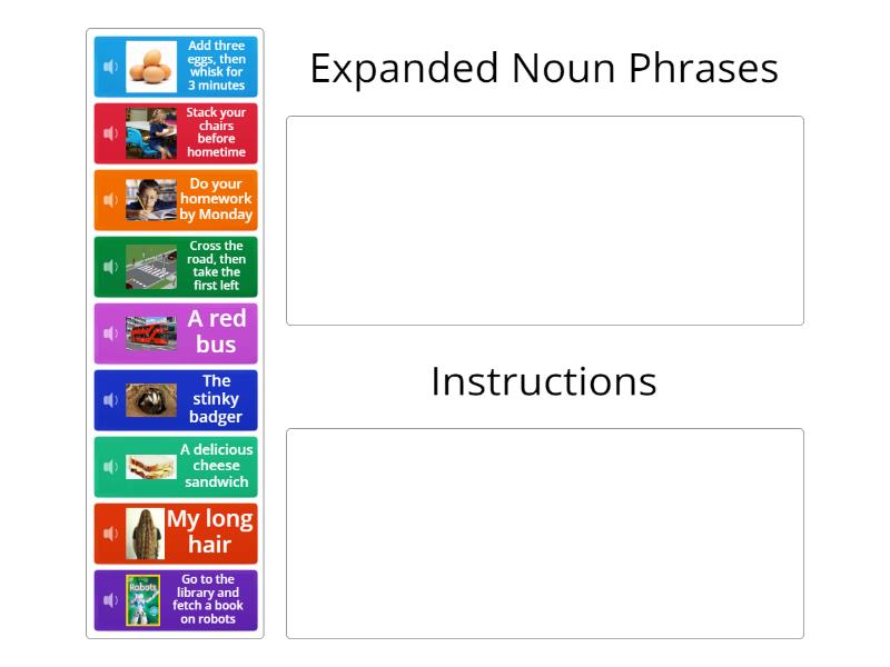 Expanded noun phrases or instructions? - Categorize