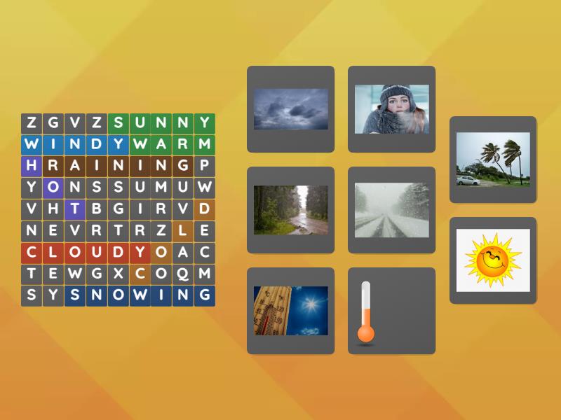 Weather easy Wordsearch - Sopa de letras