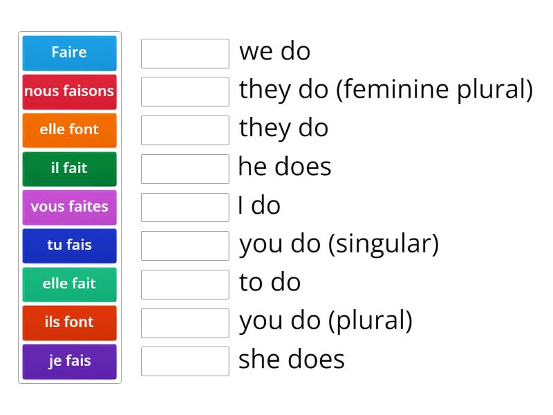 Faire conjugations - Match up