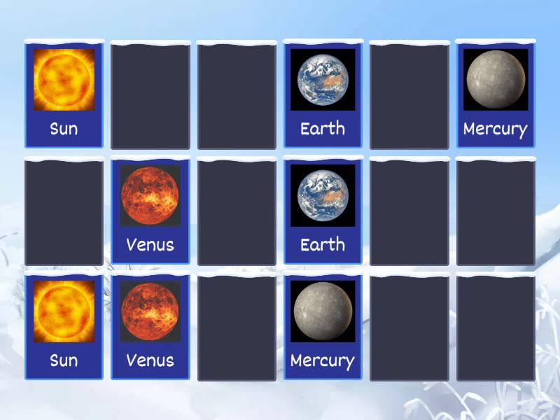 8 Planets PAIR Memory - Matching pairs