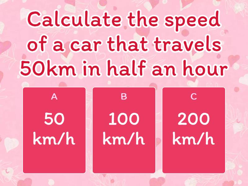 (math 6) SPEED, DISTANCE, TIME - Quiz