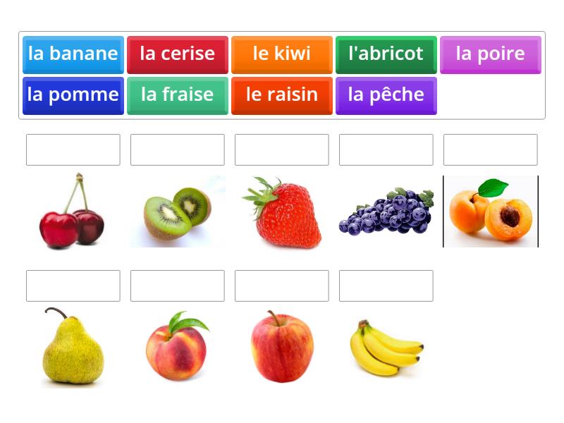 Leçon 68 : Les fruits - Match up