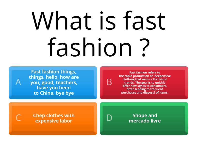 Fast Fashion - Cuestionario