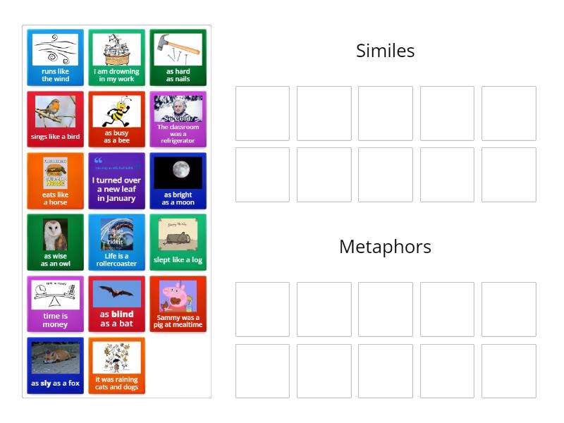 EL 1-2Similes and Metaphors - Group sort