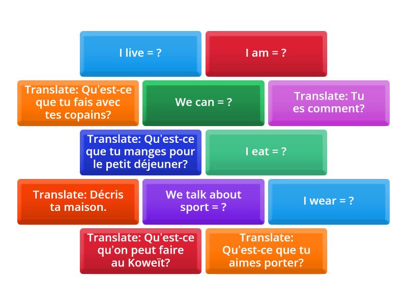 French Y8 Term 3 Revision 3 - Plenary - Flip tiles
