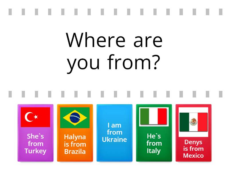 Where is he/she from - Find the match