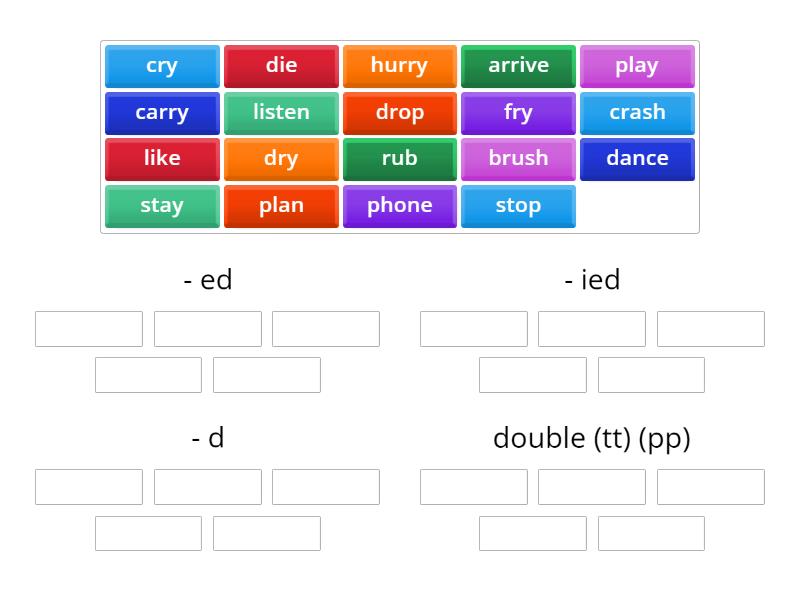 Past Simple (Regular verbs, ed) - Group sort