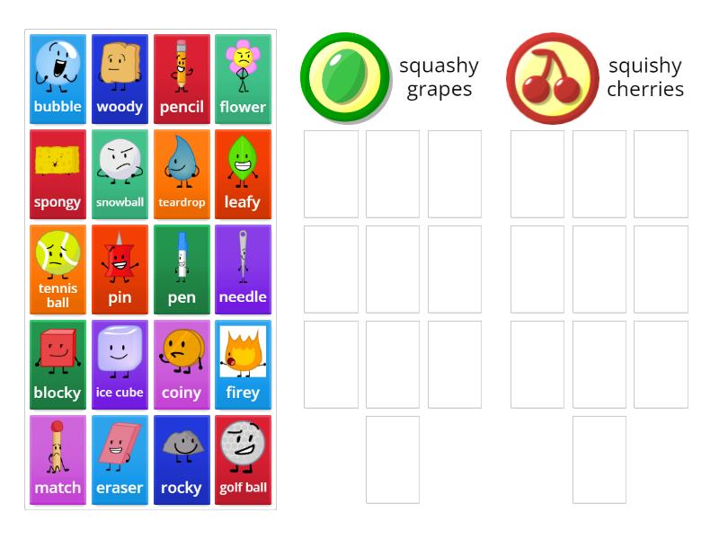 bfdi Season 1 Teams - Group sort
