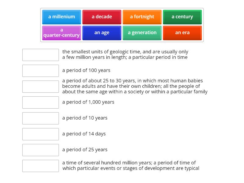 Time periods (intermediate) - Match up