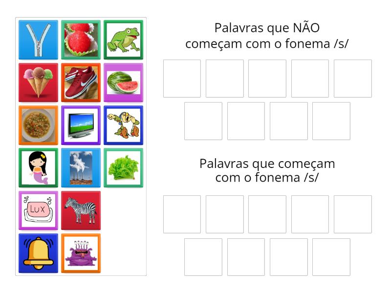 Consciência fonoloógica: fonema /s/ - Group sort