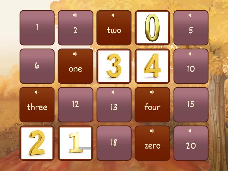 PEARSON. Level 1. Unit 0 Starter. Numbers - Matching pairs