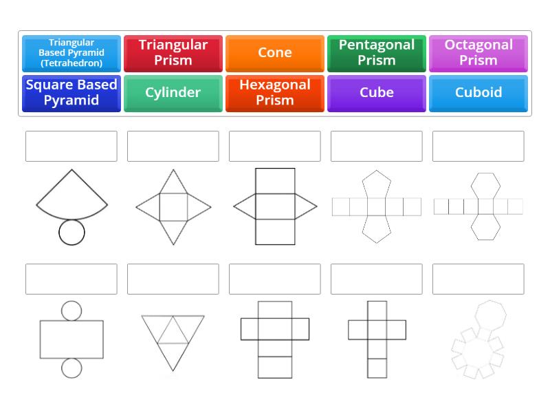 3D Shapes And Their Nets - Match up